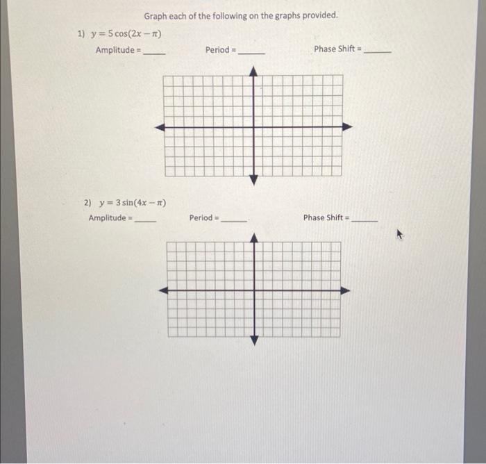 Solved Graph each of the following on the graphs provided. | Chegg.com