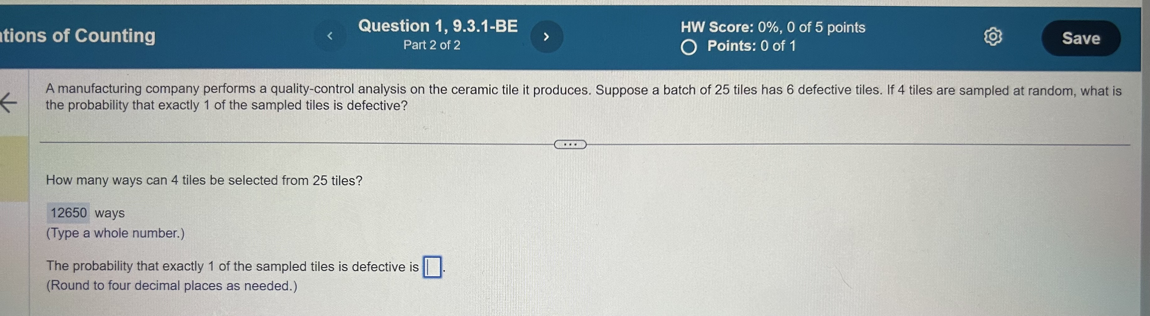 Solved A manufacturing company performs a quality-control | Chegg.com