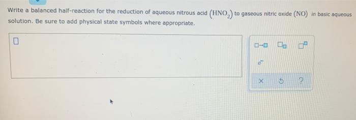 Solved write a balanced half-reaction for the reduction of | Chegg.com