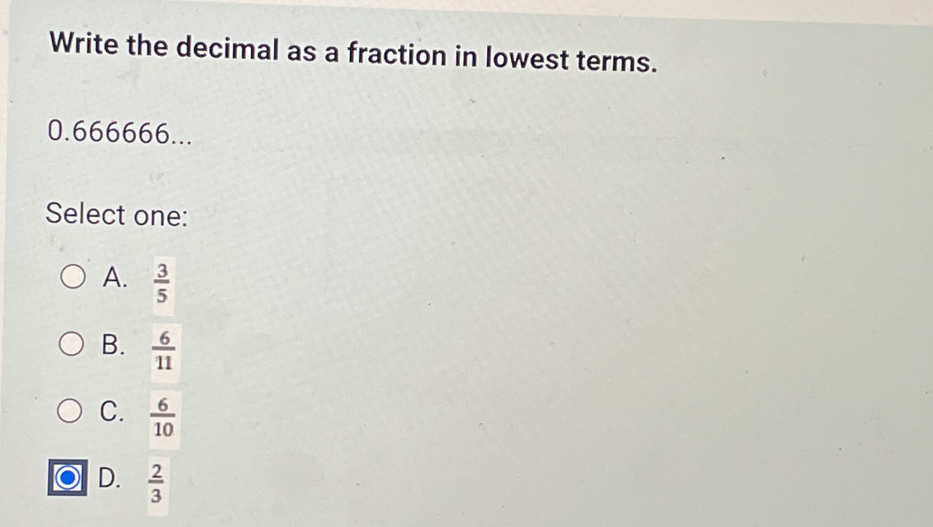 Solved Write the decimal as a fraction in lowest | Chegg.com