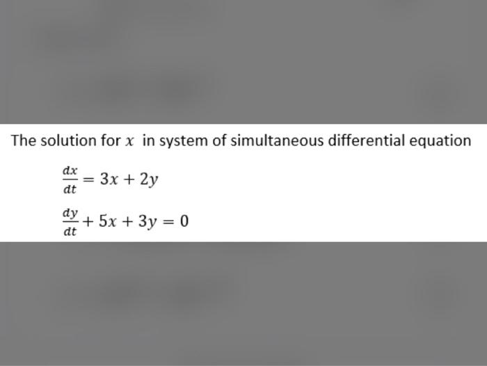 Solved The solution for x in system of simultaneous | Chegg.com