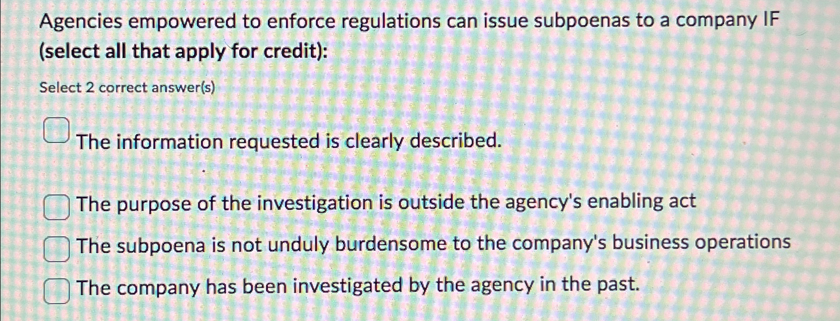 Solved Agencies empowered to enforce regulations can issue | Chegg.com
