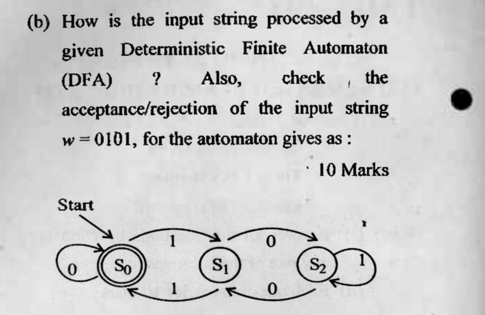 Solved B How Is The Input String Processed By A Given 1030