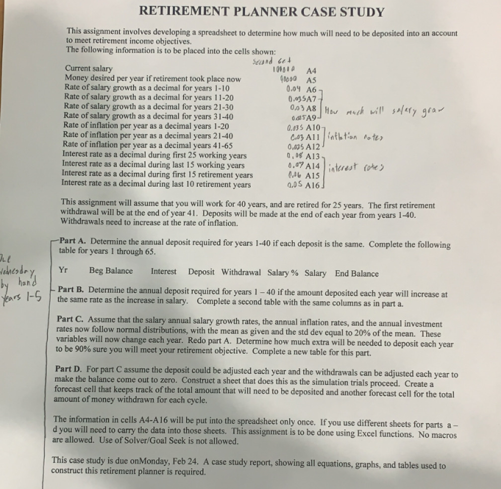 Solved RETIREMENT PLANNER CASE STUDYThis assignment involves | Chegg.com