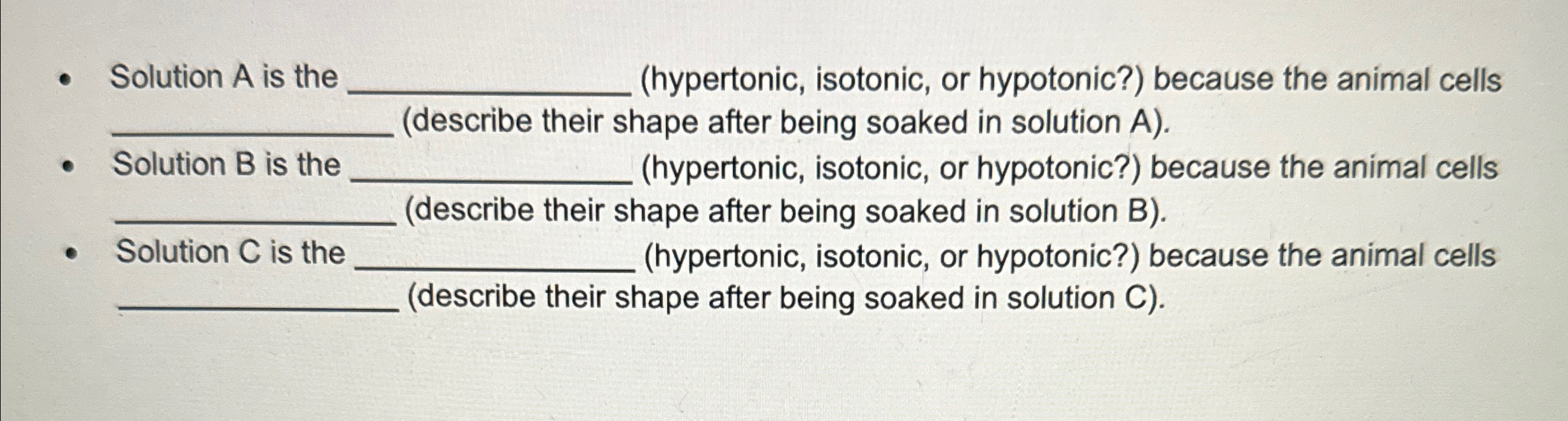 Solved Solution A ﻿is the q, (hypertonic, ﻿isotonic, or | Chegg.com