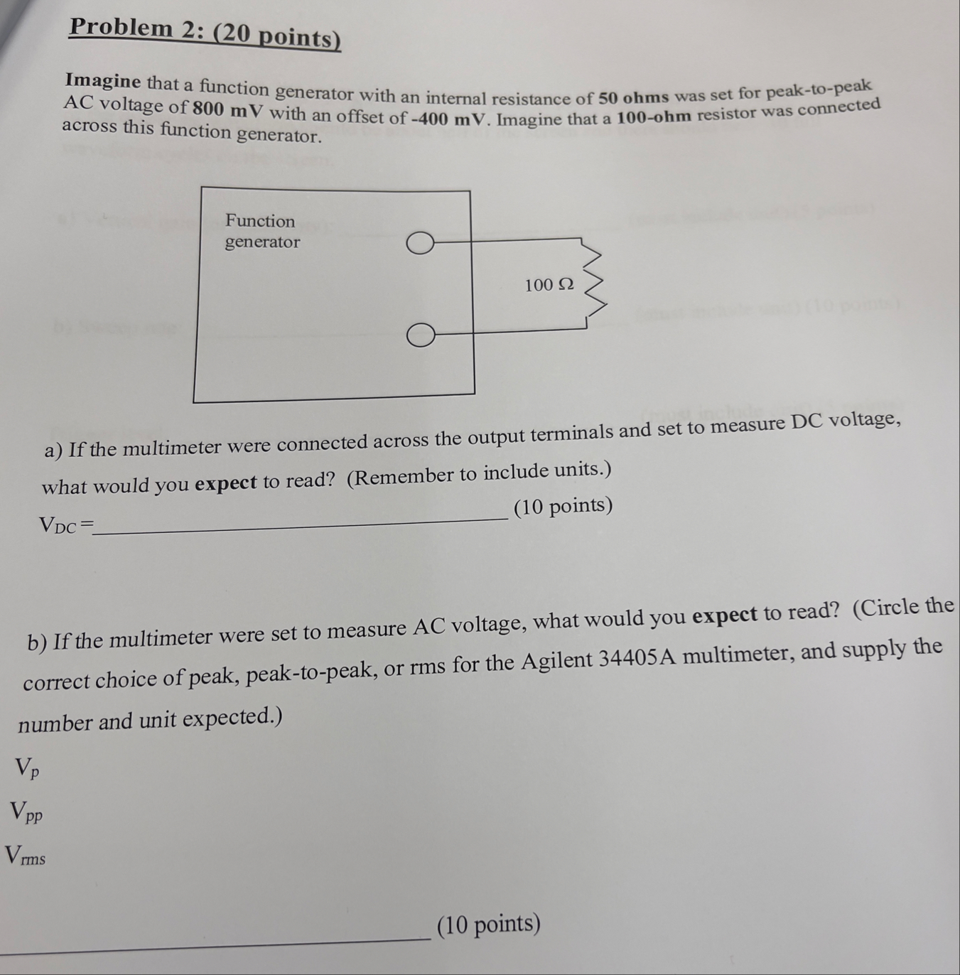 Solved Problem 2: (20 ﻿points)Imagine that a function | Chegg.com