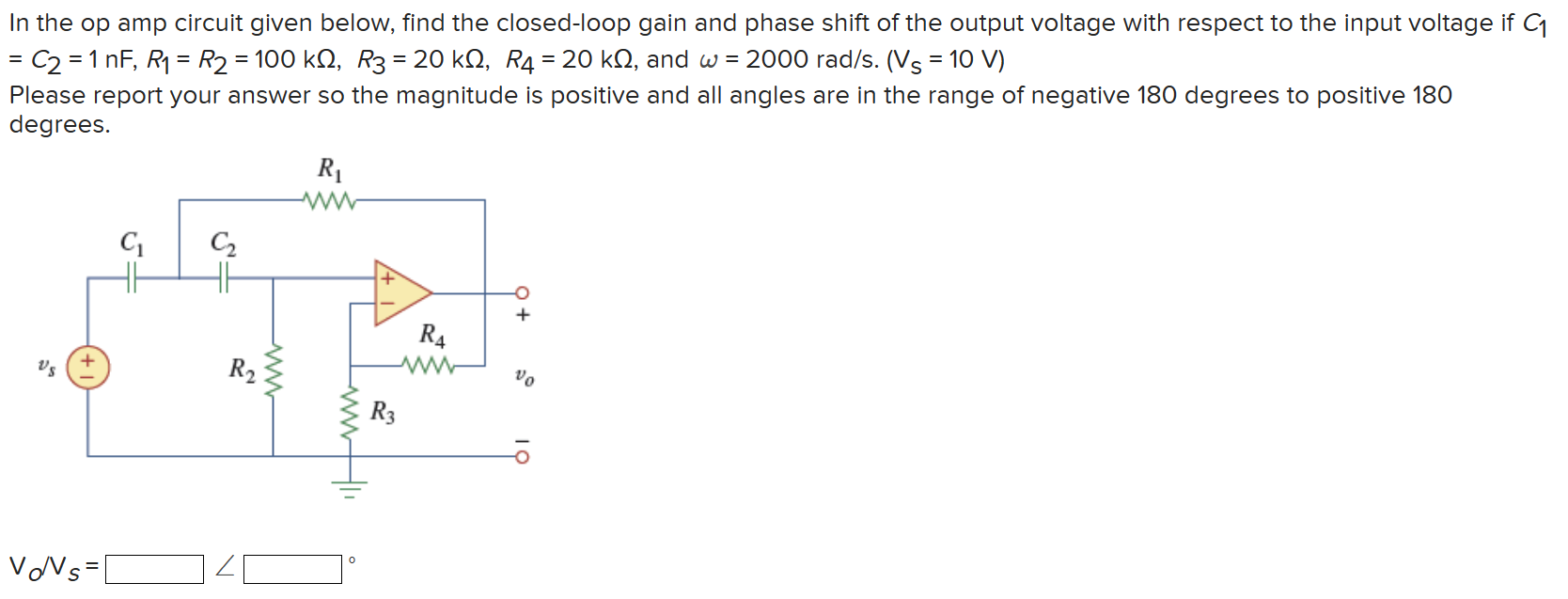 Solved In the op amp circuit given below, find the | Chegg.com