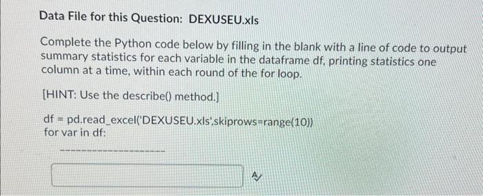 Solved Data File for this Question: DEXUSEU.xIs Complete the | Chegg.com