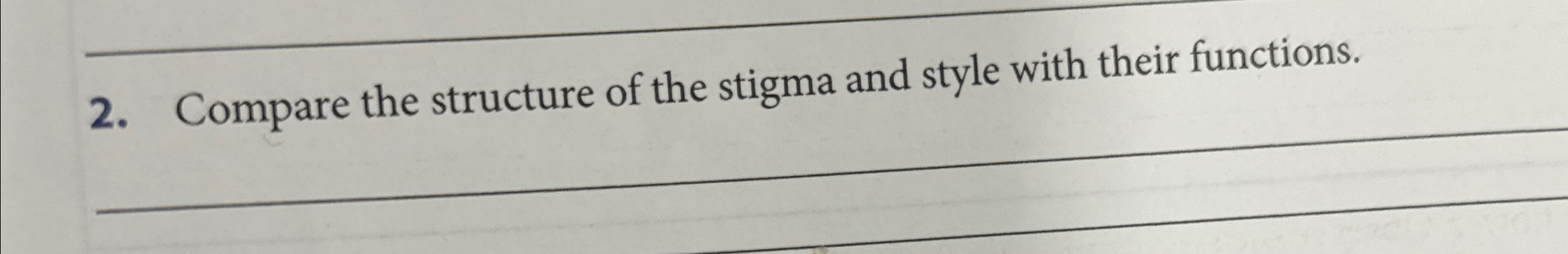 Solved Compare the structure of the stigma and style with | Chegg.com