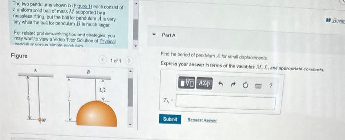 Solved The two pendulums shown in (Eigure 1) each consist of | Chegg.com