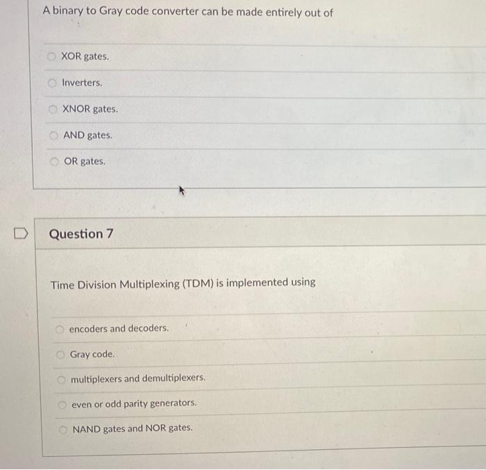 Solved A binary to Gray code converter can be made entirely | Chegg.com