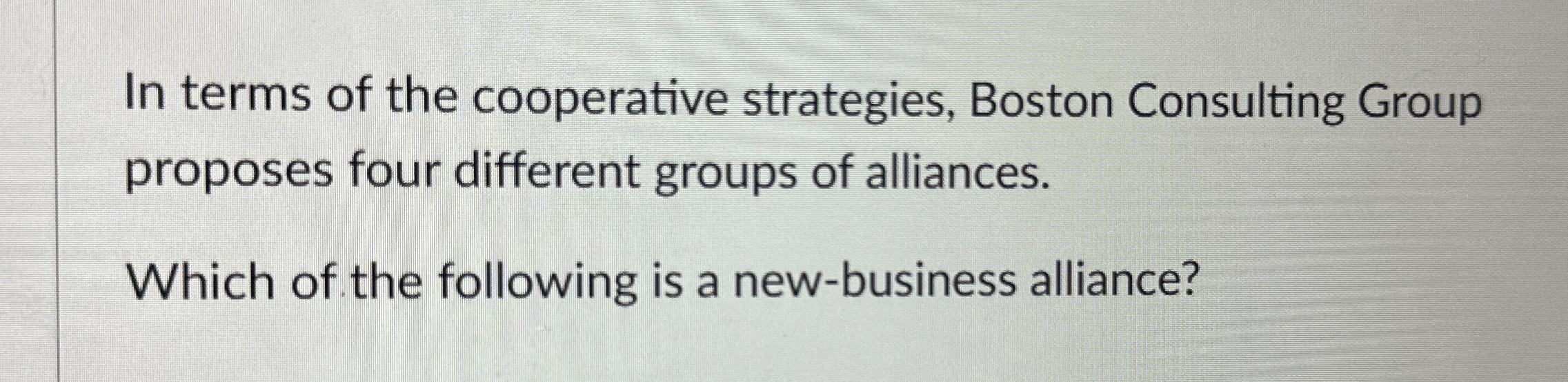 Solved In terms of the cooperative strategies, Boston | Chegg.com