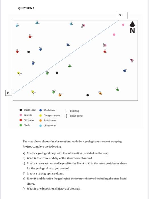 Solved The map above shows the observations made by a | Chegg.com