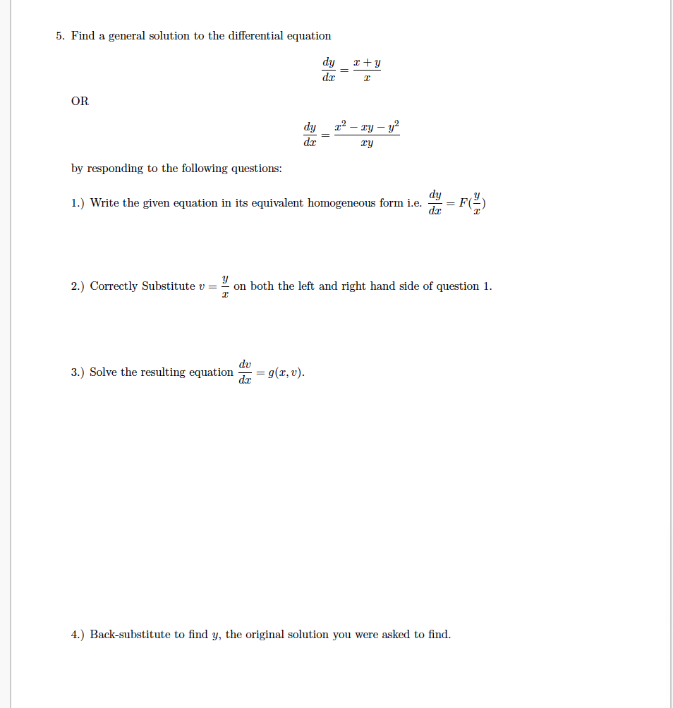 Solved I only need the second equation pleaseFind a general | Chegg.com