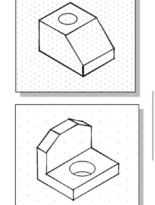Solved Sketch the 2D Orthographic Projections (all three: | Chegg.com