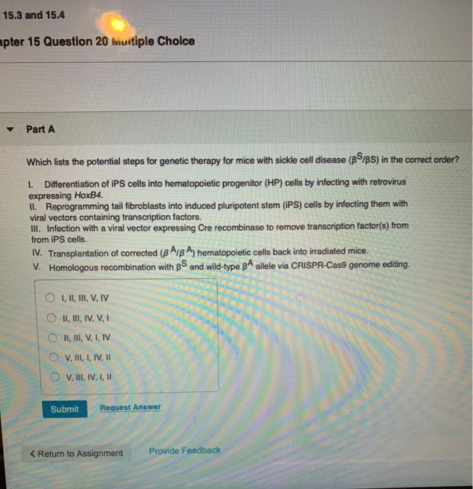 Solved 15.3 and 15.4 pter 15 Question 20 Multiple Choice | Chegg.com