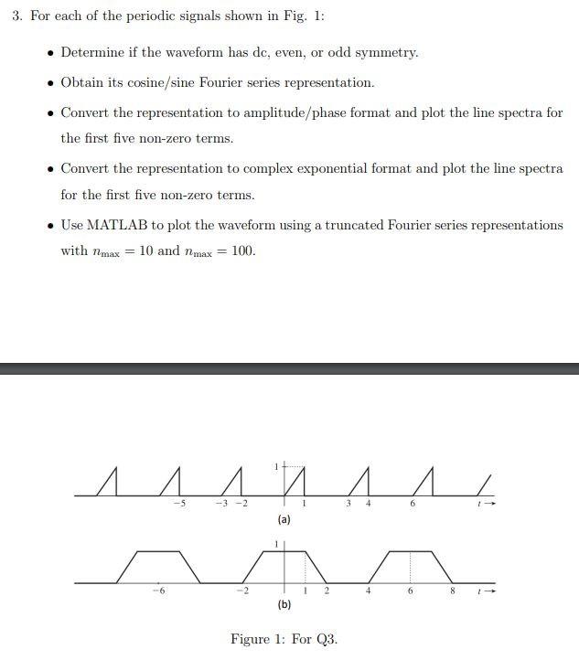 Solved 3. For each of the periodic signals shown in Fig. 1: | Chegg.com