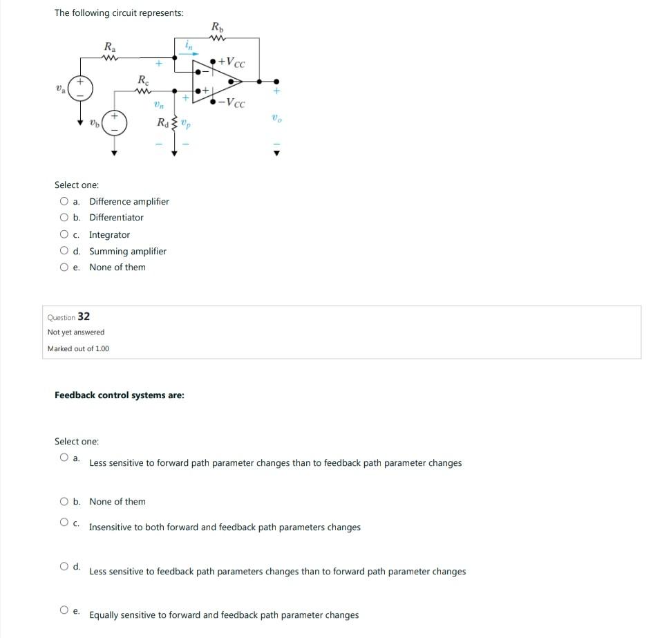 Solved The following circuit represents: Select one: a. | Chegg.com
