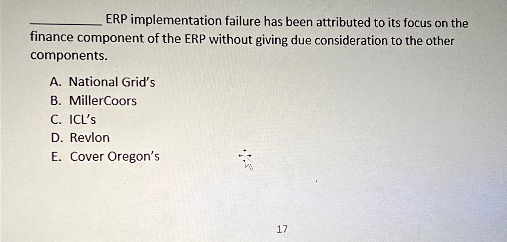 Solved ERP implementation failure has been attributed to its | Chegg.com