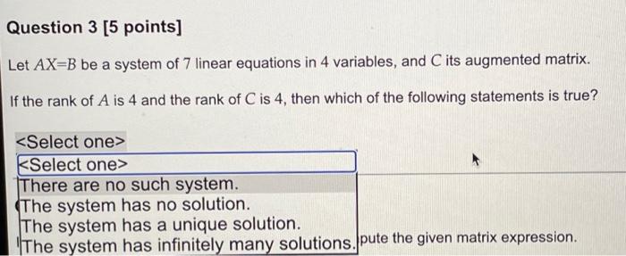 Solved Let AX=B be a system of 7 linear equations in 4 | Chegg.com