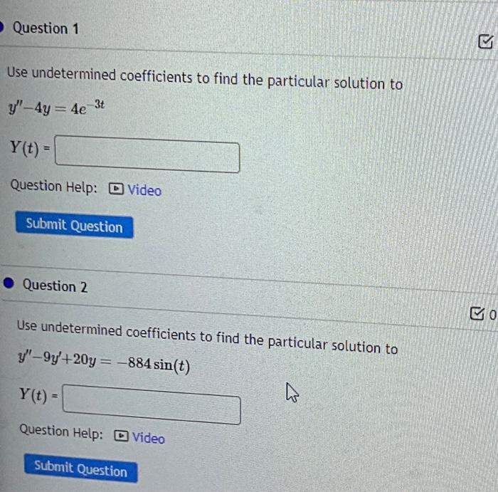 Solved Use undetermined coefficients to find the particular | Chegg.com