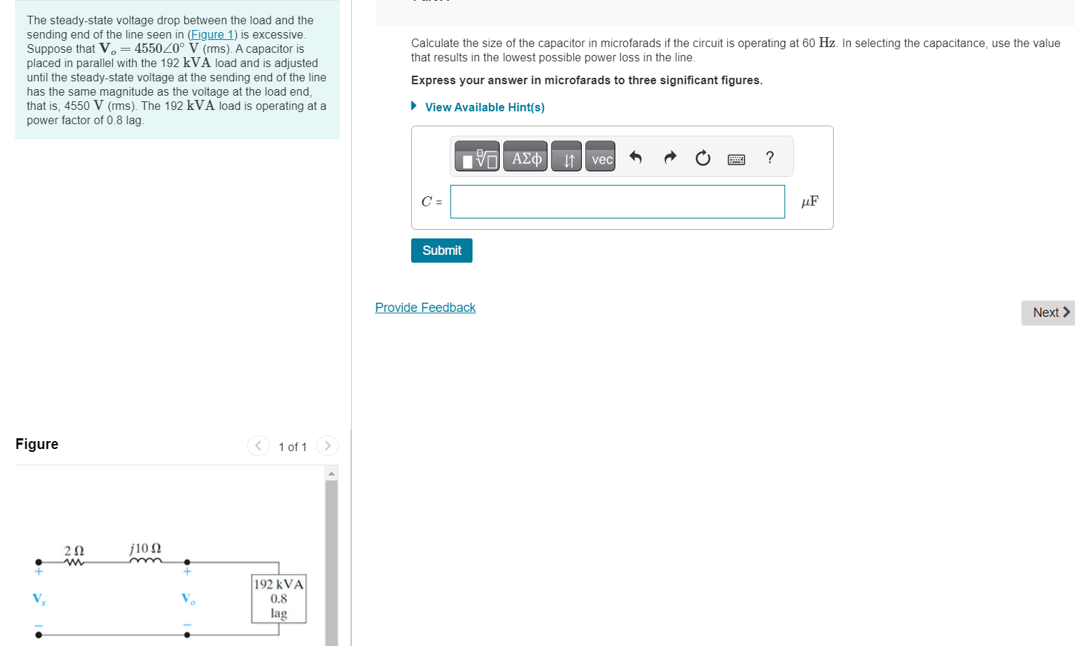 Solved The steady-state voltage drop between the load and | Chegg.com