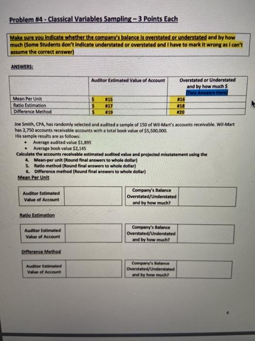 Solved Problem #3 - Classical Variables Sampling - 3 Points | Chegg.com