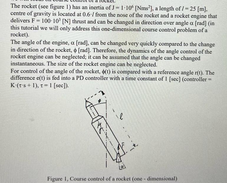 Solved The rocket (see figure 1) has an inertia of \\( | Chegg.com