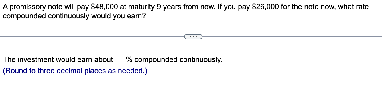 Solved A promissory note will pay $48,000 ﻿at maturity 9 | Chegg.com