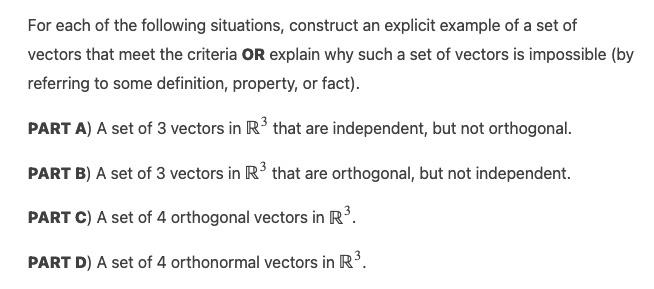 Solved For each of the following situations, construct an | Chegg.com