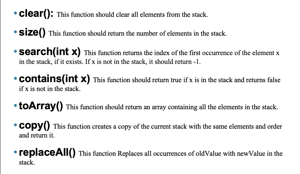 Solved Please help impliment the methods from the screenshot | Chegg.com Solved Please help impliment the methods from the screenshot | Chegg.com