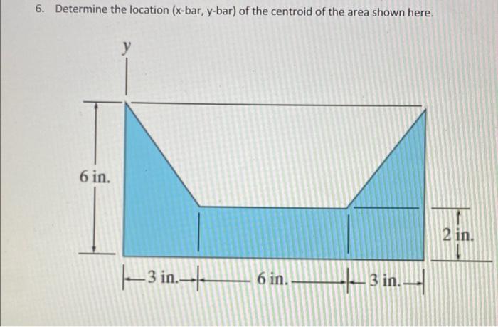 Solved 6. Determine the location (x-bar, y-bar) of the | Chegg.com