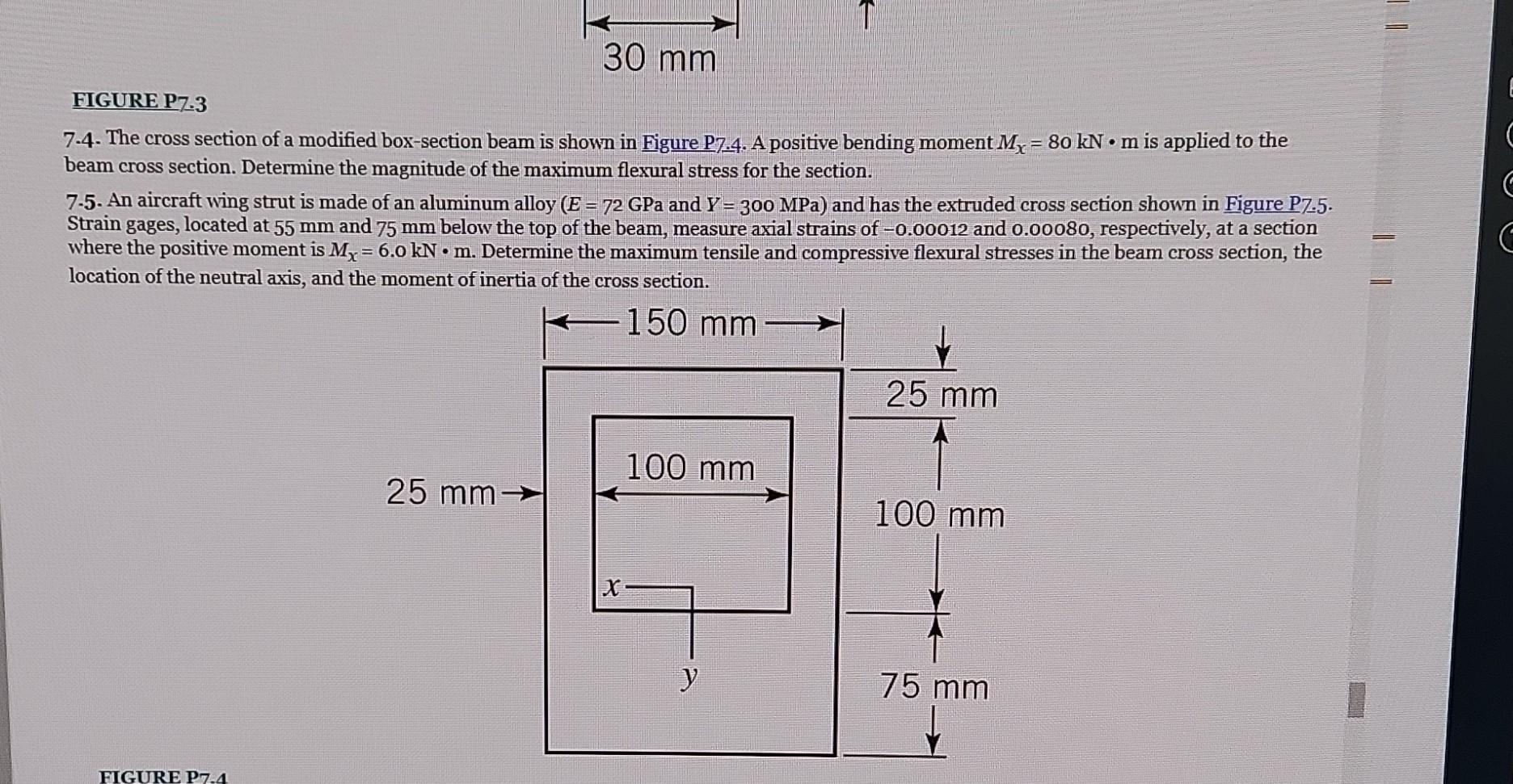 Solved 7.4. The cross section of a modified box-section beam | Chegg.com