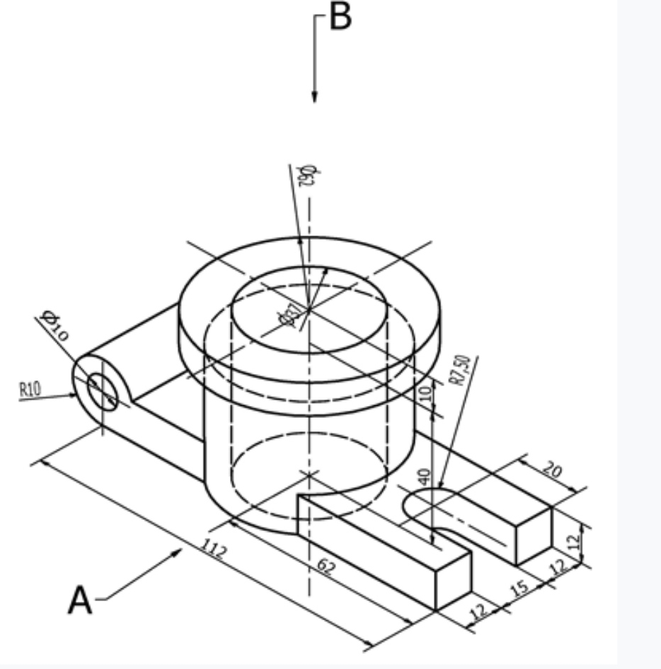 Solved draw the front,top and left views of the figure | Chegg.com