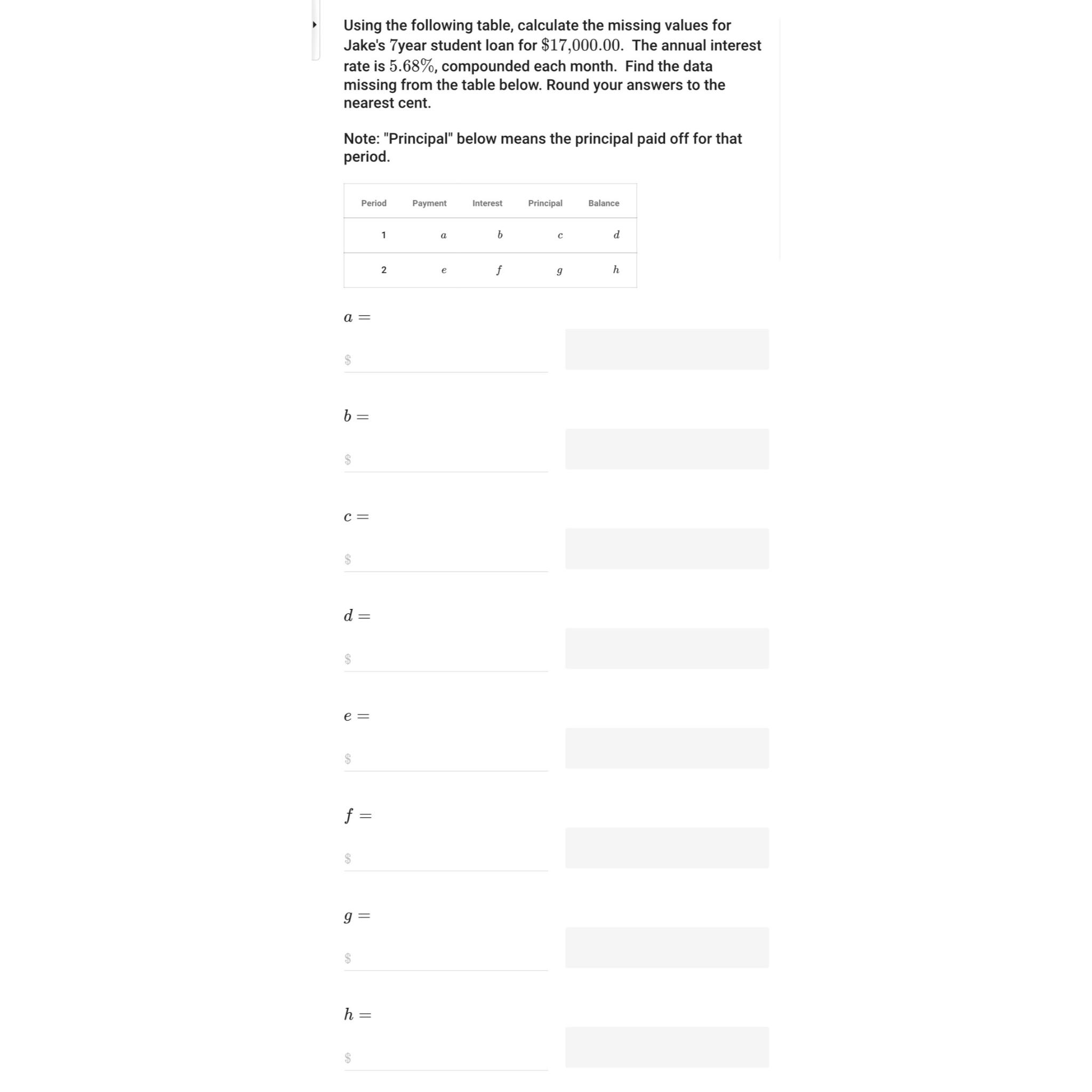 Solved Using the following table, calculate the missing | Chegg.com