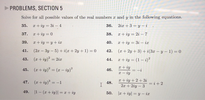 Solved PROBLEMS, SECTION 5 Solve for all possible values of | Chegg.com