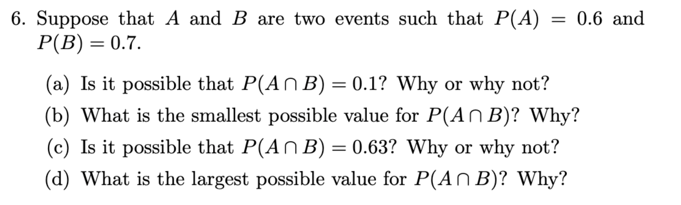 Solved Suppose That A And B are Two Events Such That