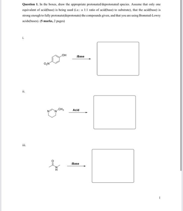 Solved Question 1. In the boxes, draw the appropriate | Chegg.com