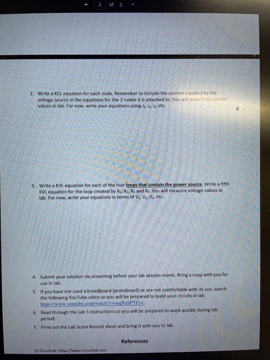 Solved Laboratory 1: Introduction, KCL \& KVL - Prelab Note: | Chegg.com Solved Laboratory 1: Introduction, KCL \& KVL - Prelab Note: | Chegg.com