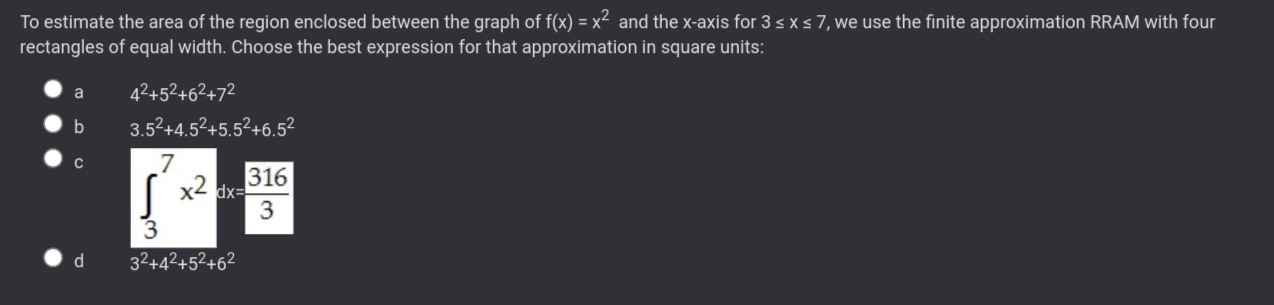 Solved To estimate the area of the region enclosed between | Chegg.com