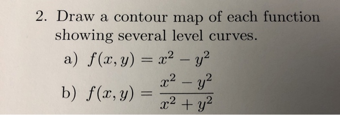 Solved 2. Draw a contour map of each function showing | Chegg.com