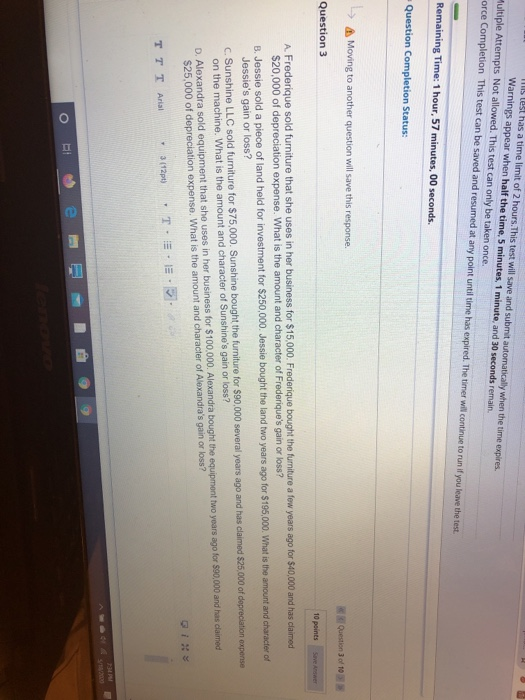 Solved Mustest has a time limit of 2 hours. This test will | Chegg.com