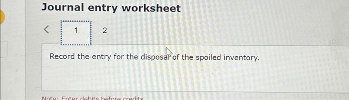 Journal entry worksheet Record the entry for the | Chegg.com
