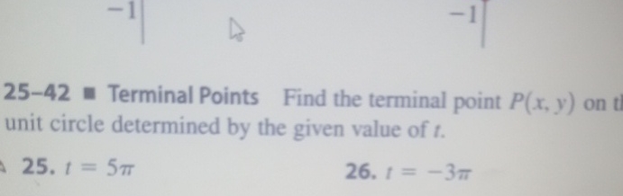 Solved 25-42 ﻿Terminal Points Find the terminal point P(x,y) | Chegg.com