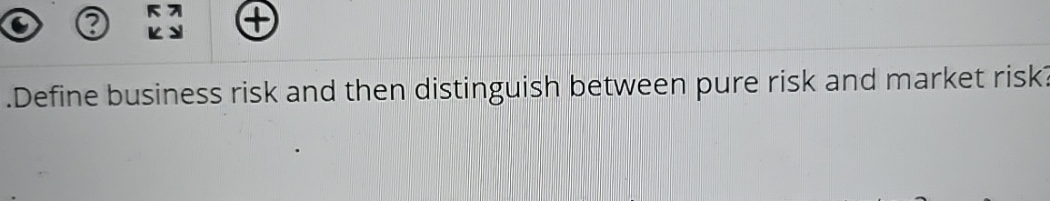 Solved Define business risk and then distinguish between | Chegg.com