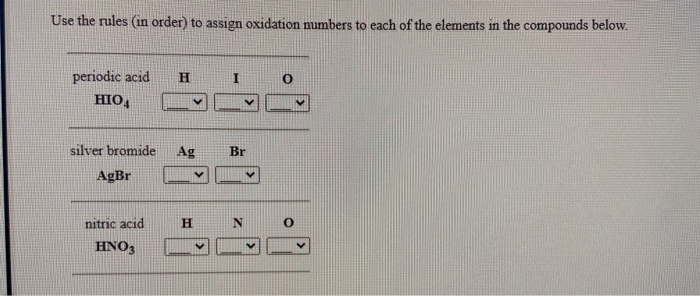 Solved Determine the oxidation state for each of the | Chegg.com