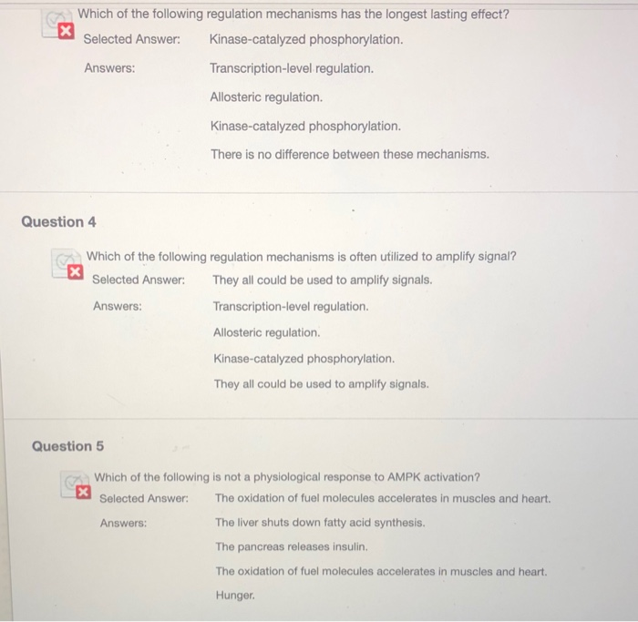 Solved Which of the following regulation mechanisms has the | Chegg.com