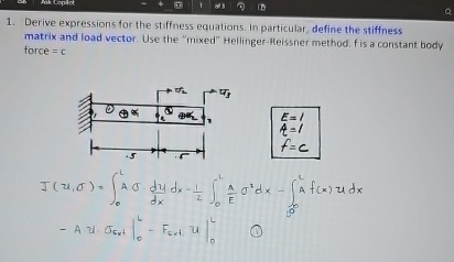 Solved Derive expressions for the stiffness equations. In | Chegg.com