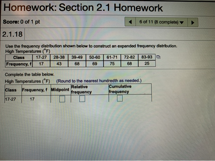 Solved Homework: Section 2.1 Homework Score: 0 of 1 pt 6 of | Chegg.com