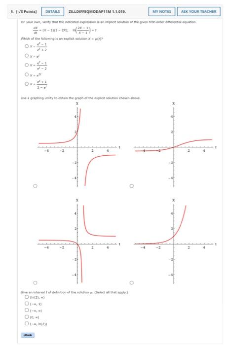Solved (-/3 Points DETAILS ZILLDIFFEQMODAP11M 1.1.019. MY | Chegg.com Solved (-/3 Points DETAILS ZILLDIFFEQMODAP11M 1.1.019. MY | Chegg.com